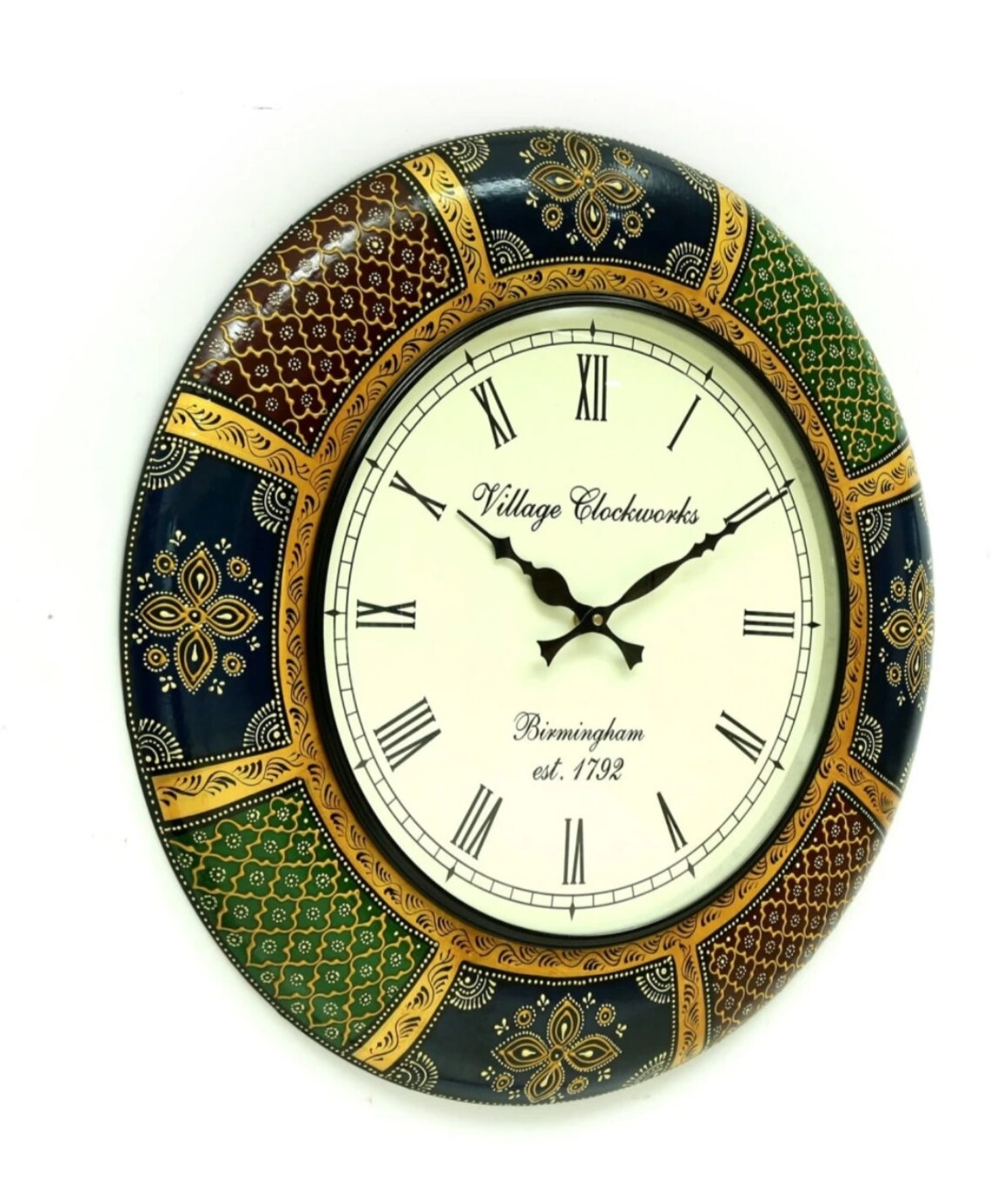 Beautifully Crafted Analog Wall Clock With multi Colour, With Glass ...