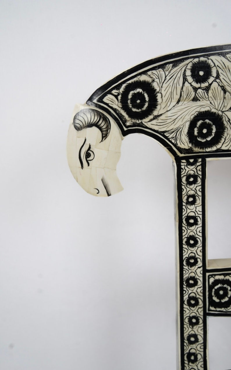 Unique Bone Inlay Chair Artistry and Comfort in One Make a Statement in ...