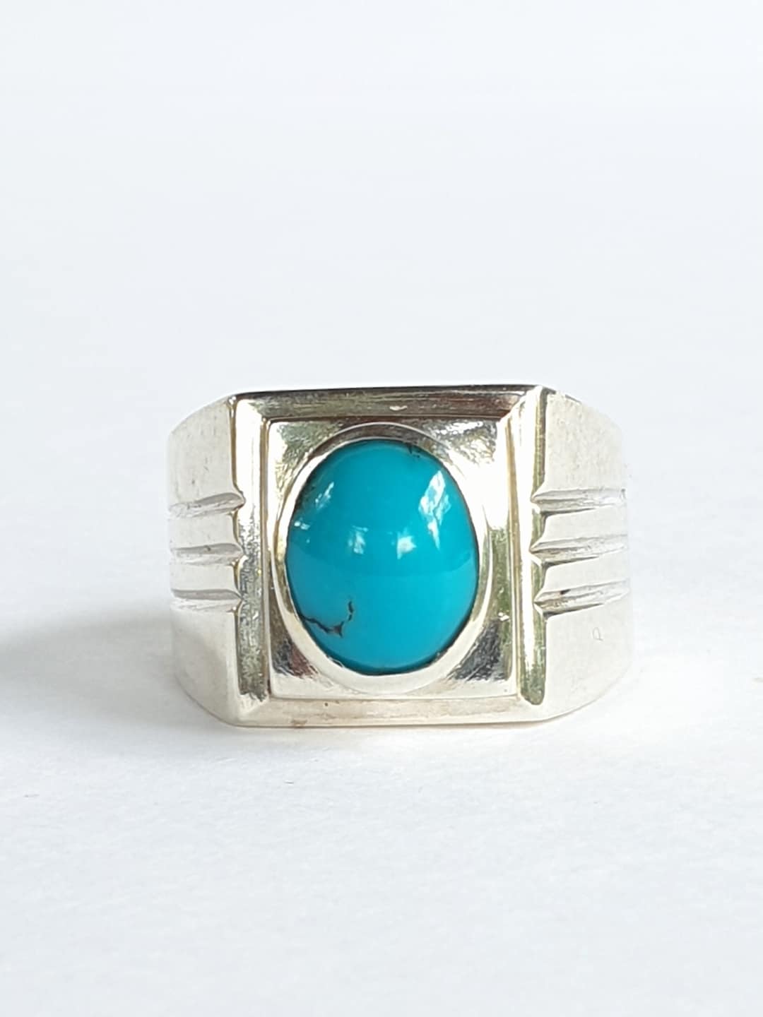 Natural Turquoise Man Ring, Turquoise Men Ring, Turquoise Silver Ring ...