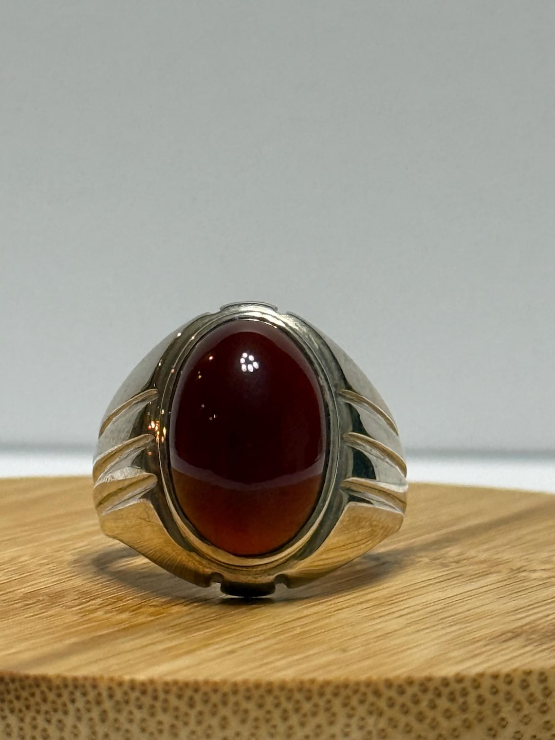 Sterling Silver Red Agate Men's Ring: Handmade 925 Gemstone Jewelry - Etsy