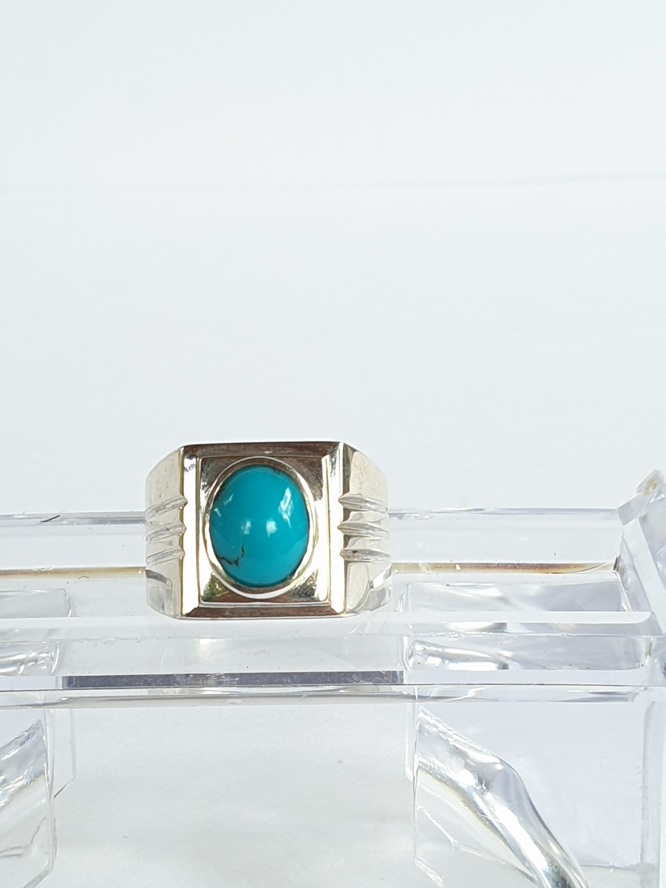 Natural Turquoise Man Ring, Turquoise Men Ring, Turquoise Silver Ring ...