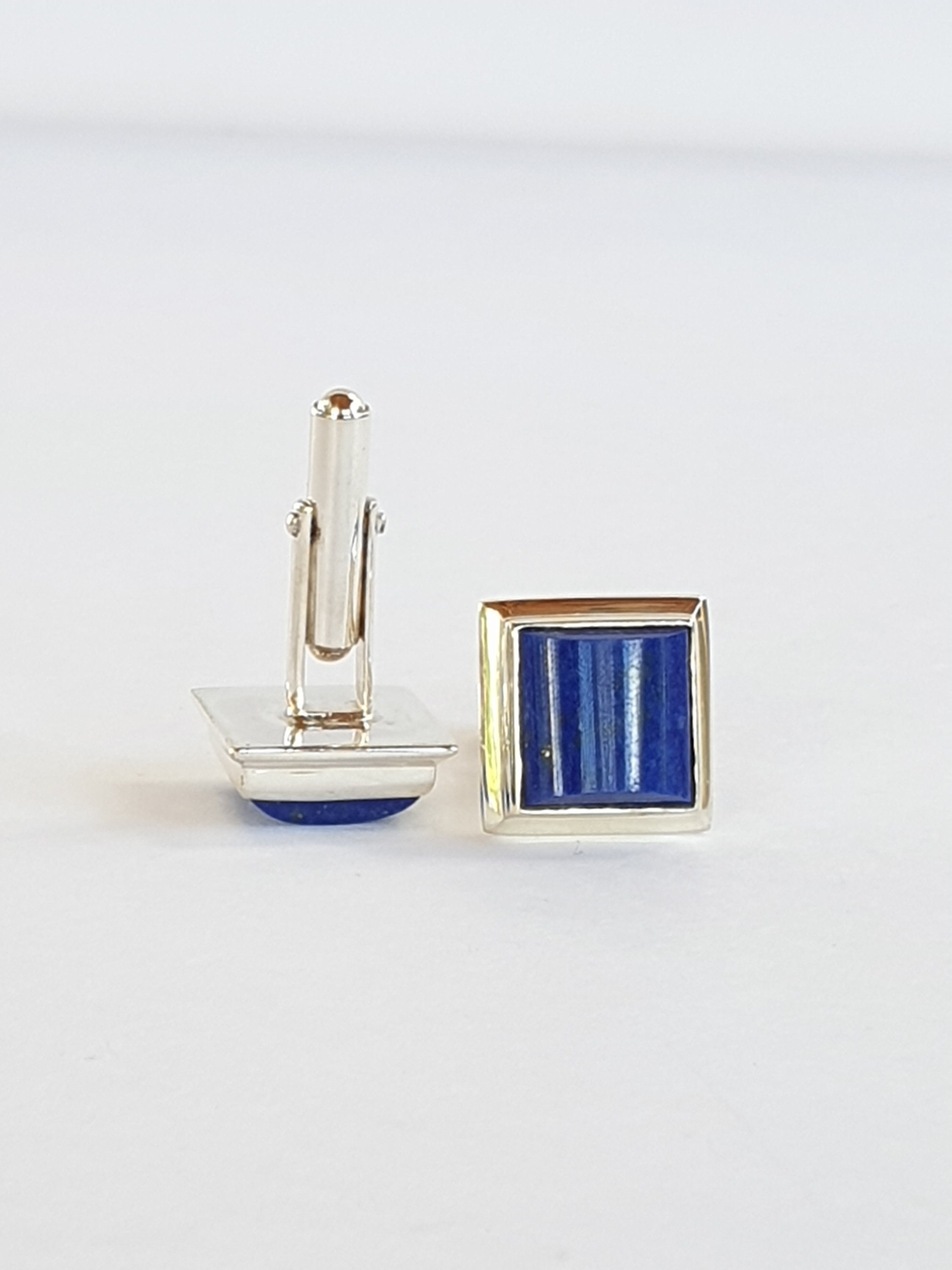 Lapis Lazuli Cufflinks in Silver Lapis Stud for Shirt Lapis Jewelry ...