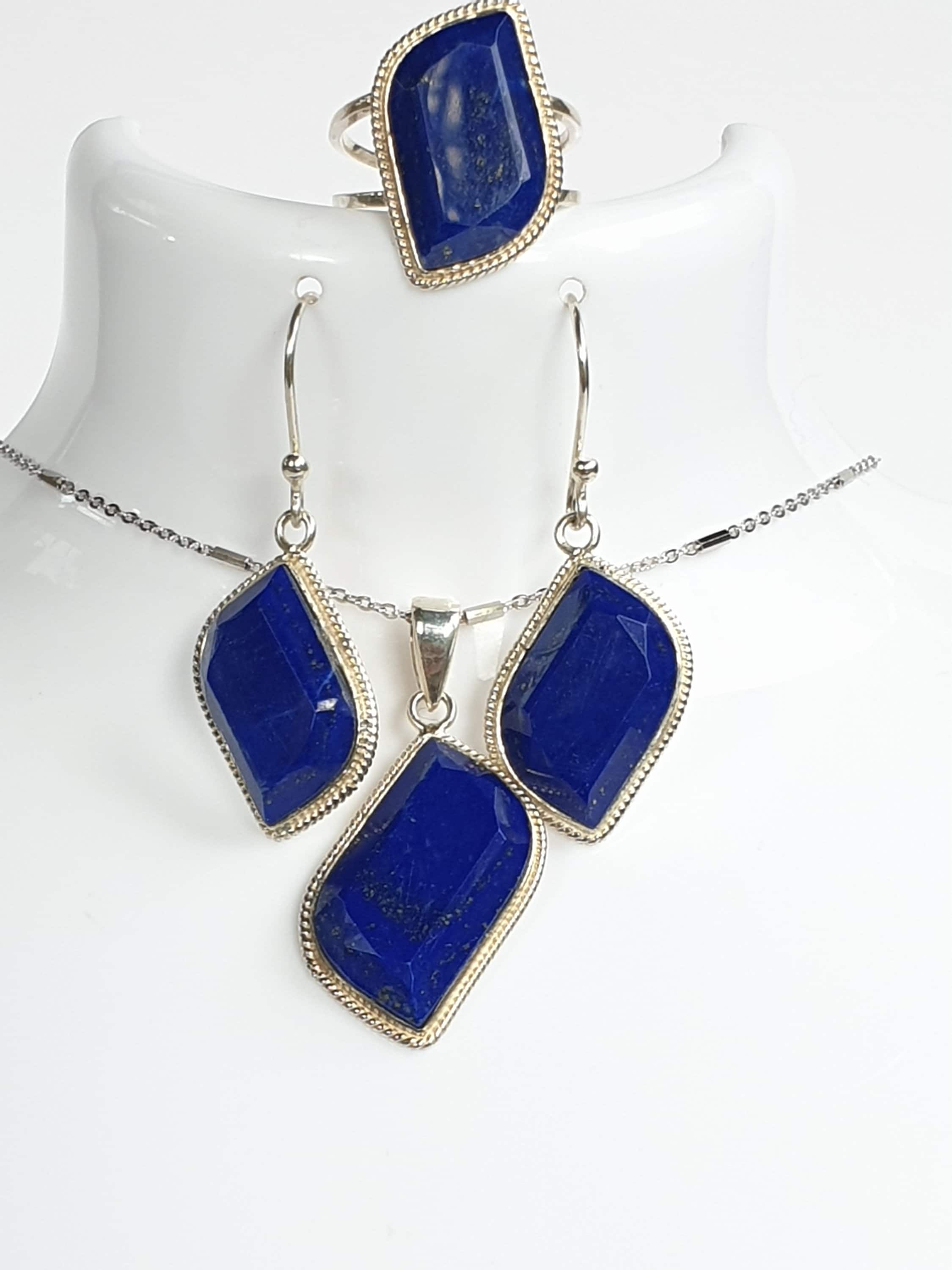Lapis Set, Natural Lapis, Afghan Lapis, Blue Lapis, Lapis Earrings ...