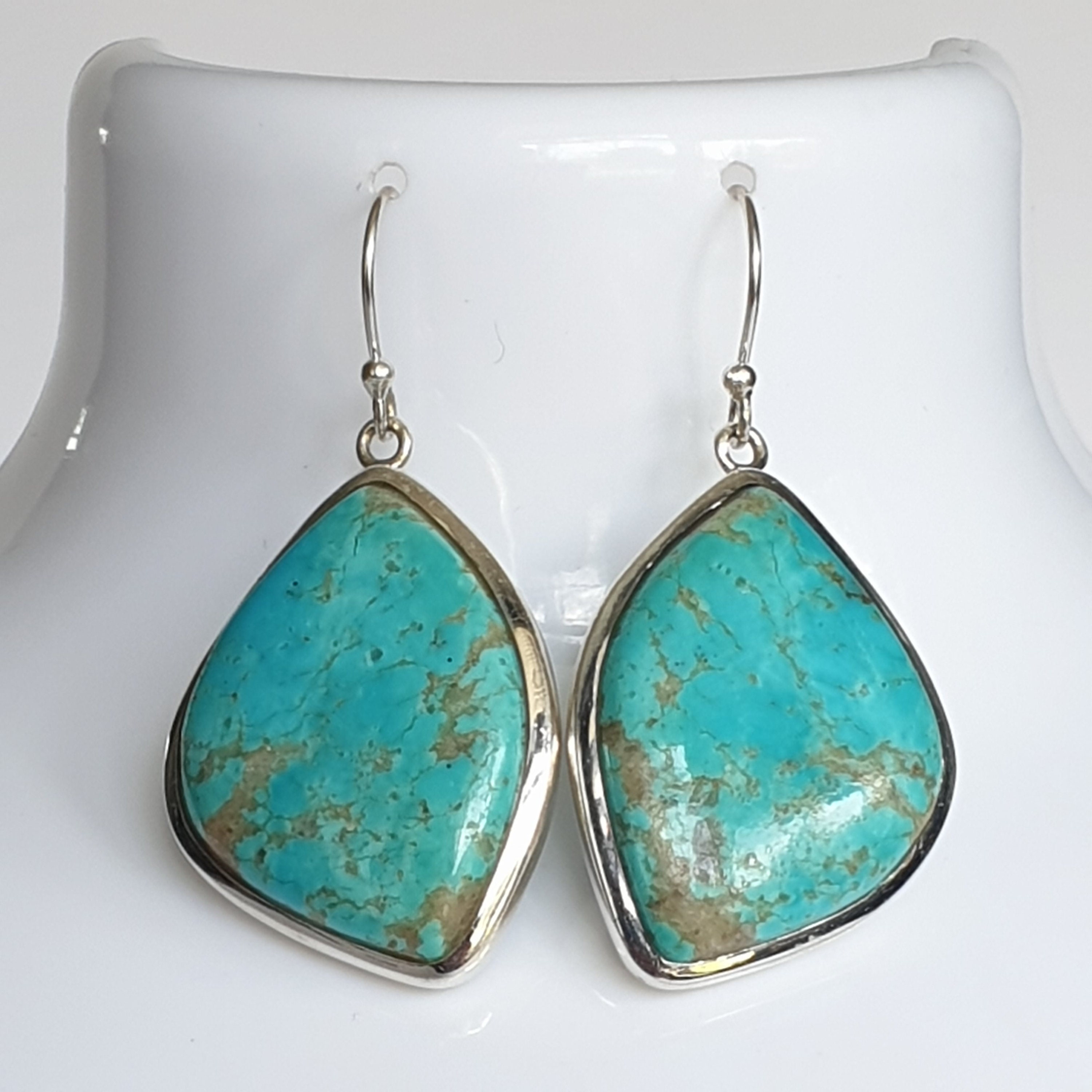 Natural Turquoise Drop Earrings. Custom Earrings. Turquoise - Etsy