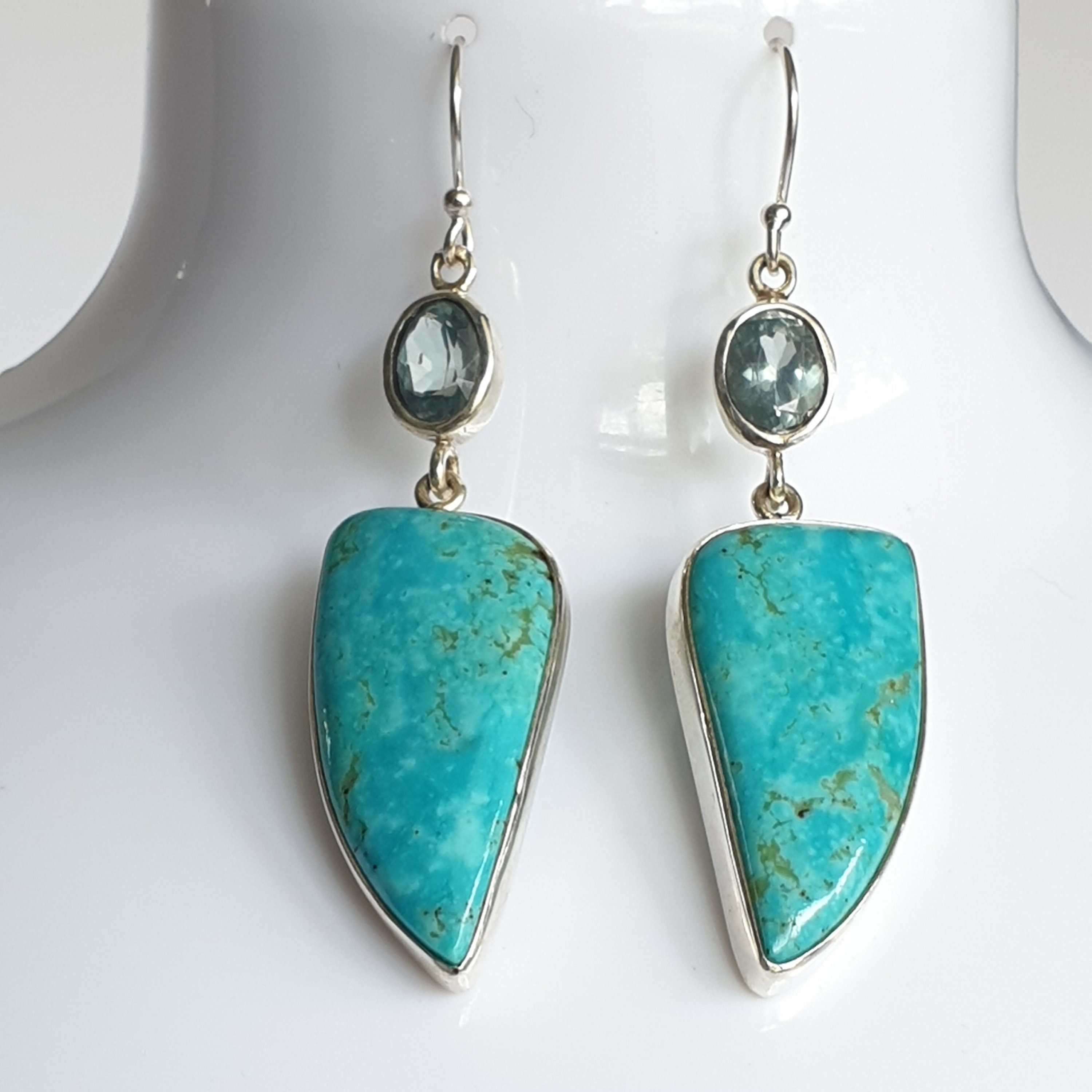 Natural Turquoise Drop Earrings. Custom Earrings. Turquoise - Etsy