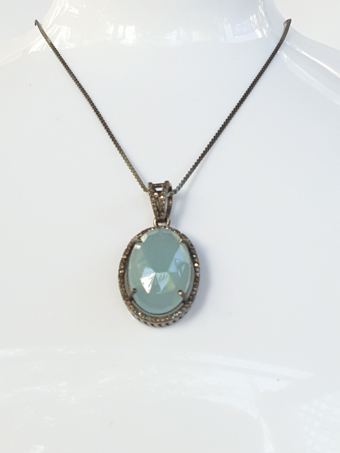 Gray Jade Pendant With Chain - Etsy