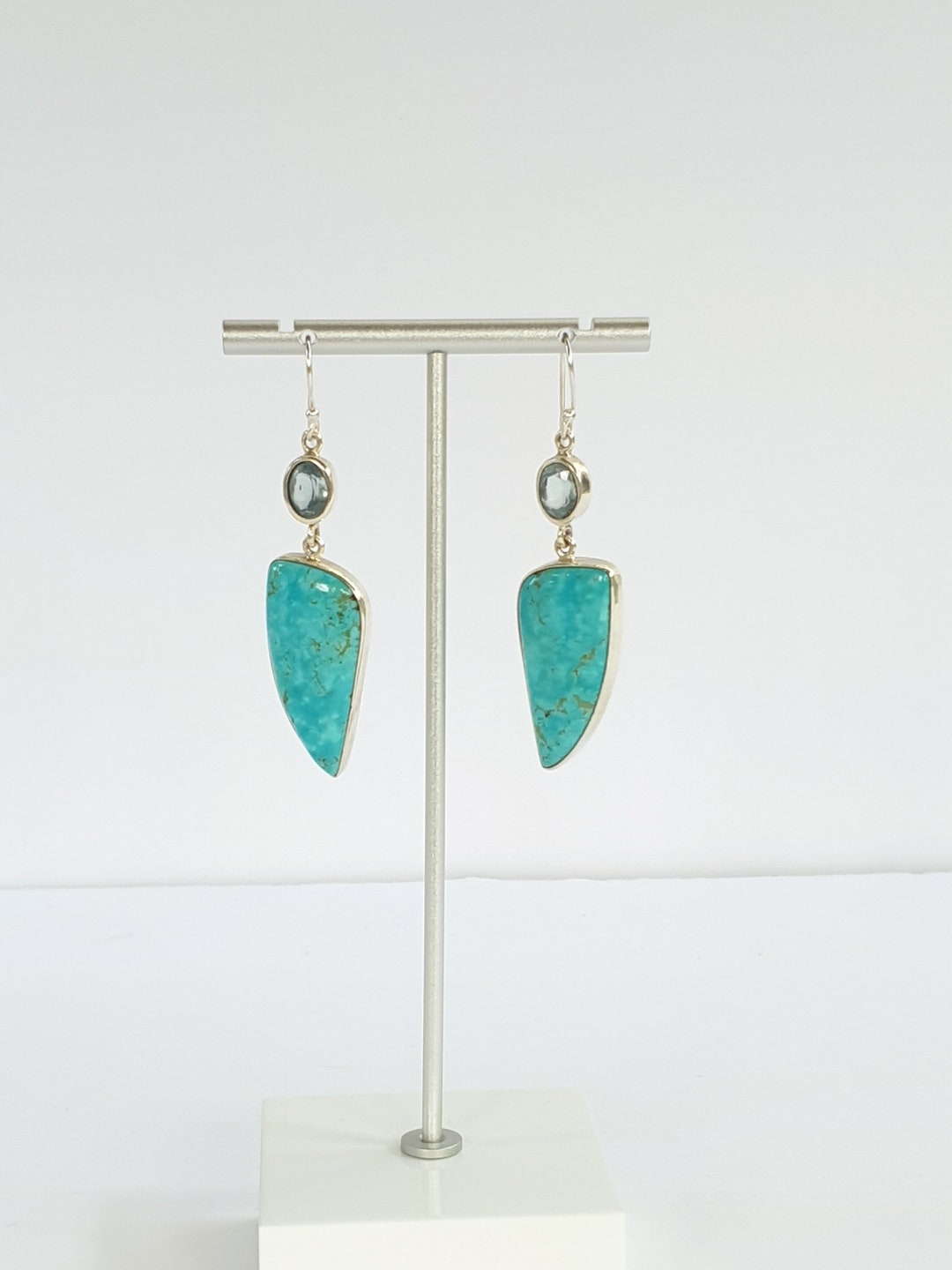 Natural Turquoise Drop Earrings. Custom Earrings. Turquoise Drop ...