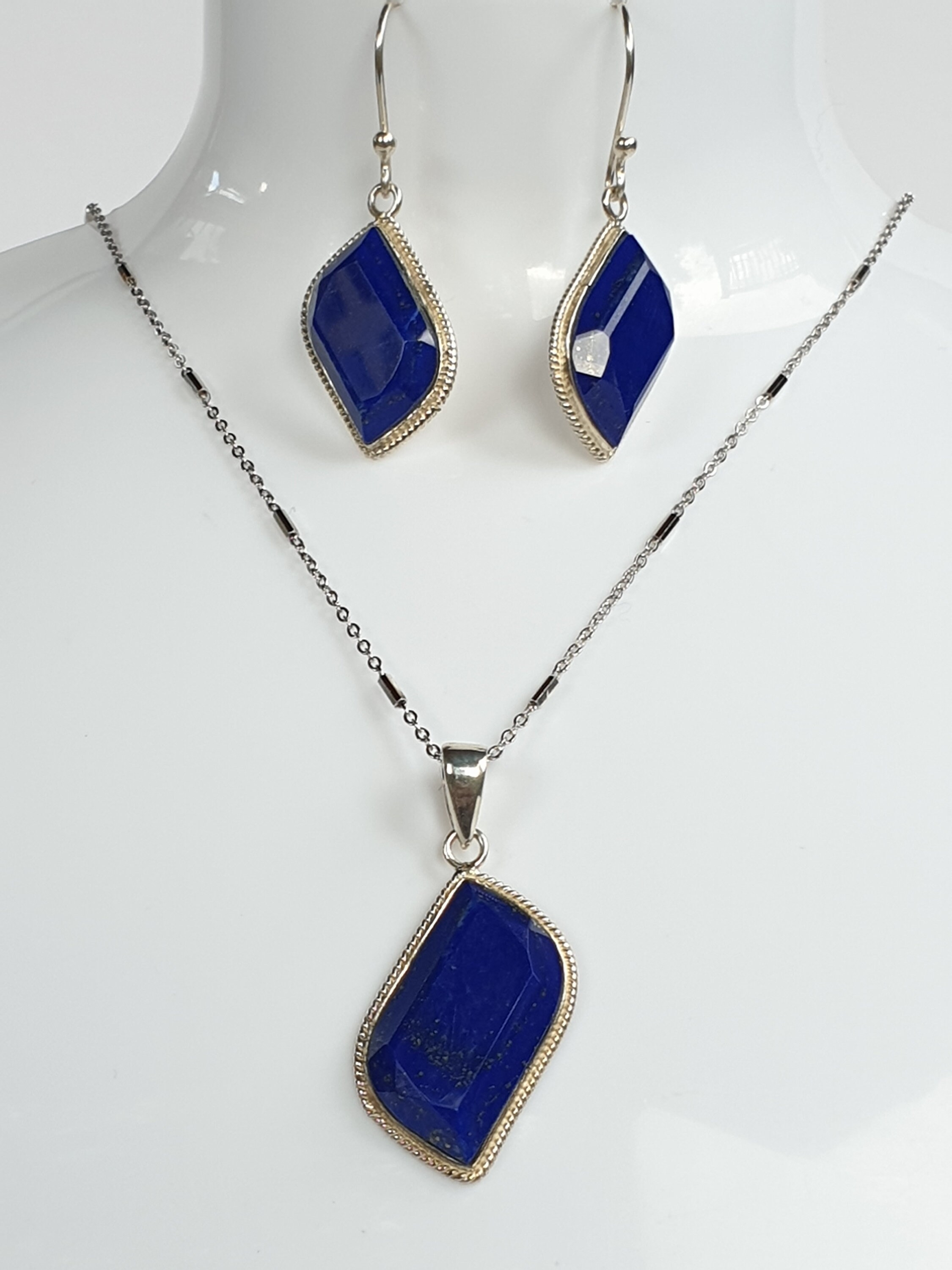 Lapis Set, Natural Lapis, Afghan Lapis, Blue Lapis, Lapis Earrings ...