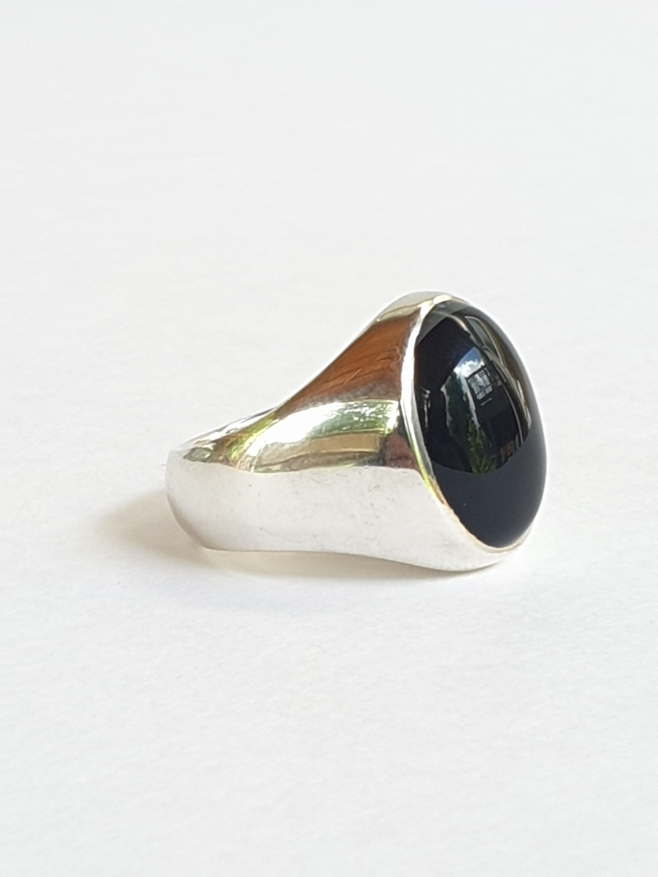 Black Agate Ring, Natural Agate, Agate Vintage, Vintage Ring, Silver ...
