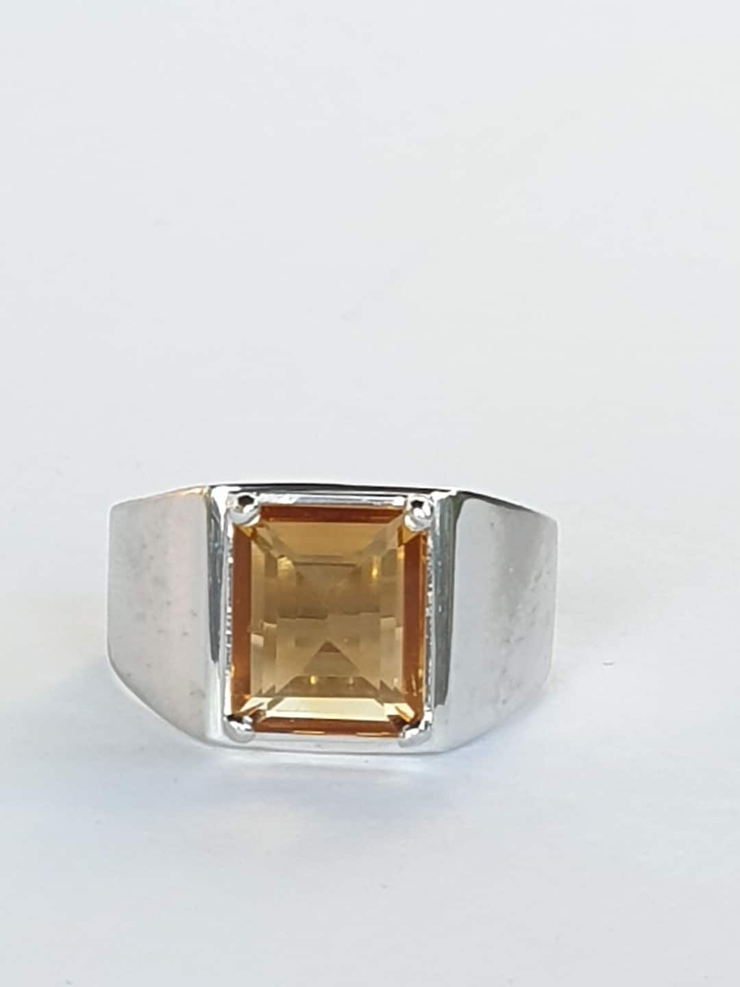 Natural Citrine Man Ring, Men Citrine Ring, Man Citrine Ring, Yellow ...