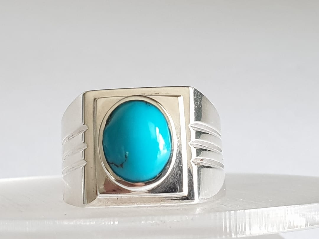 Natural Turquoise Man Ring Turquoise Men Ring Turquoise - Etsy
