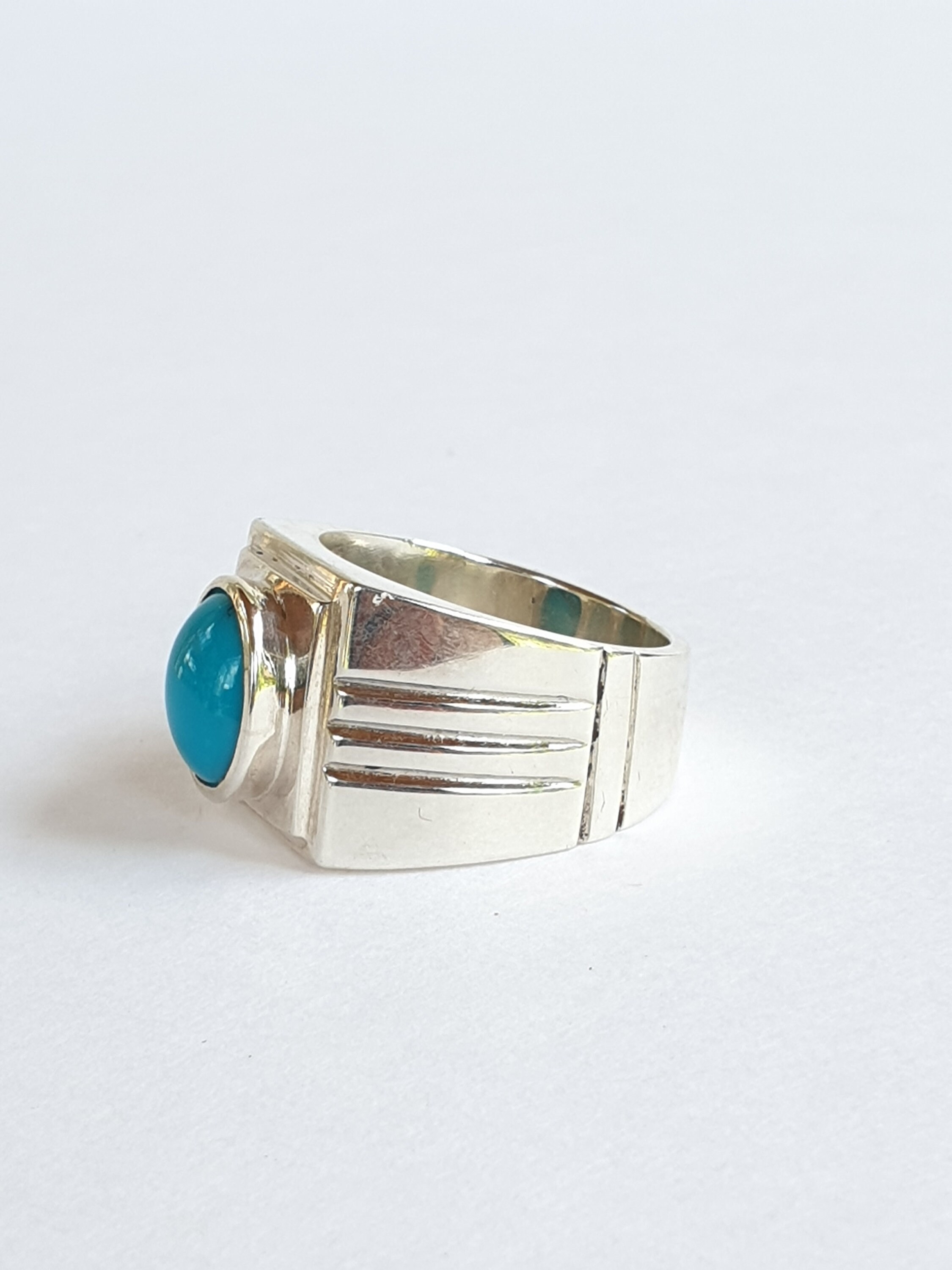 Natural Turquoise Man Ring, Turquoise Men Ring, Turquoise Silver Ring ...