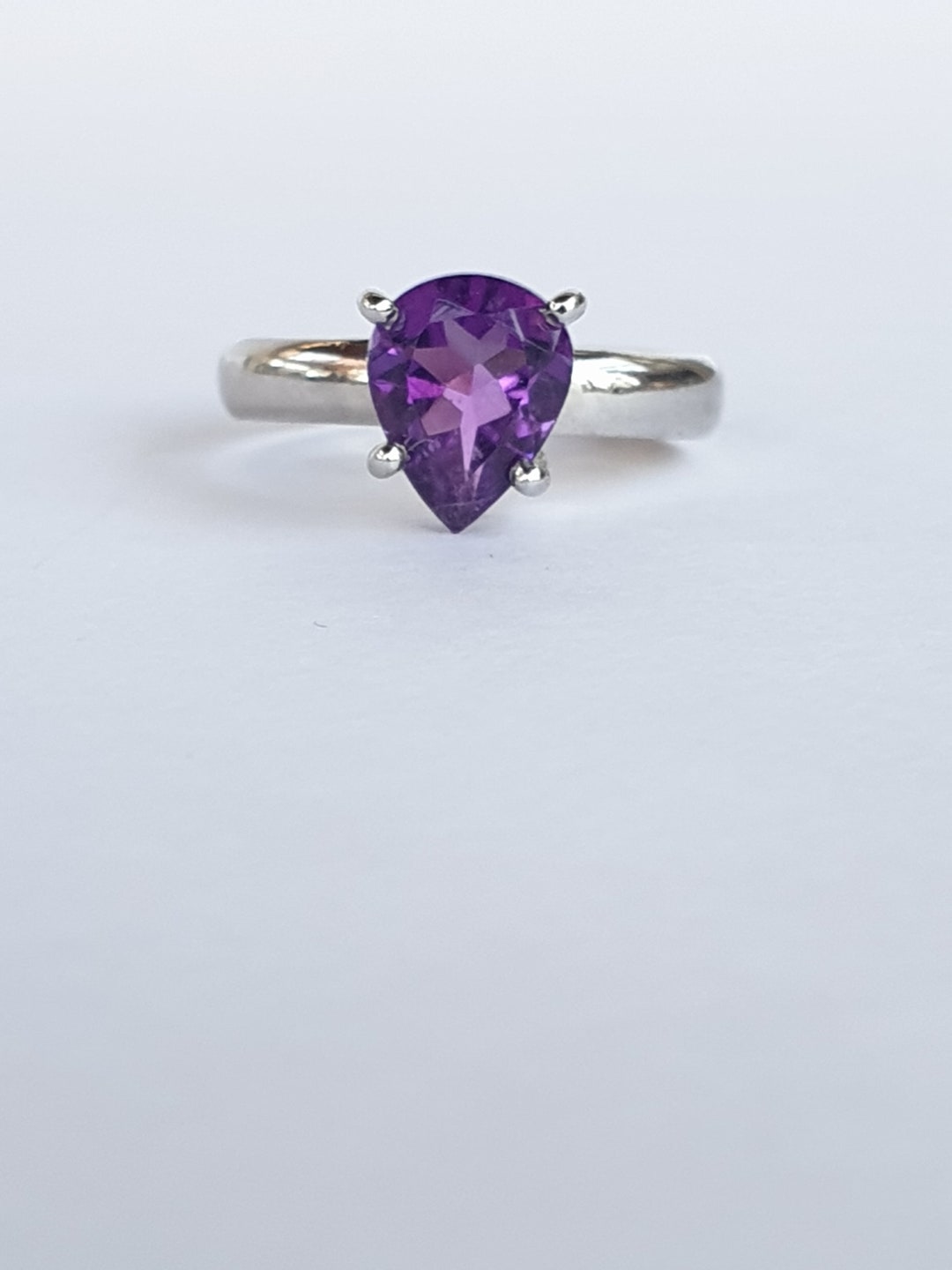 Amethyst Ring. Amethyst Ring in Silver. Engagement Ring. - Etsy