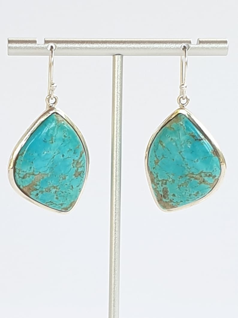 Natural Turquoise Drop Earrings. Custom Earrings. Turquoise Drop ...
