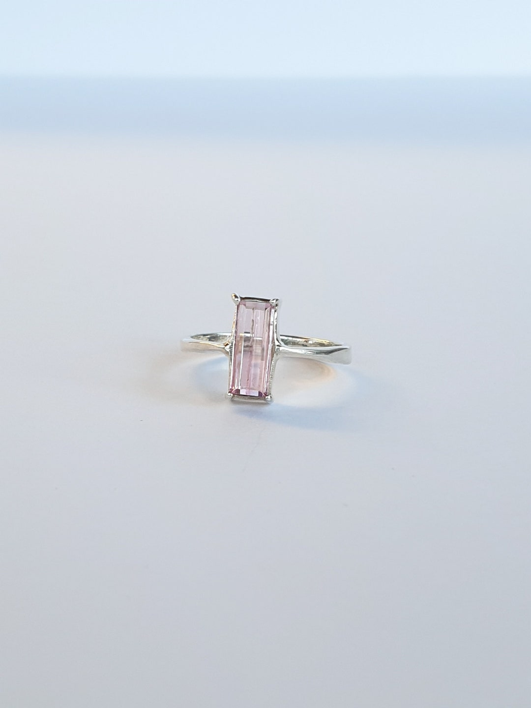 Natural Pink Tourmaline Ring for Women, Sterling Silver Pink Stone Ring ...