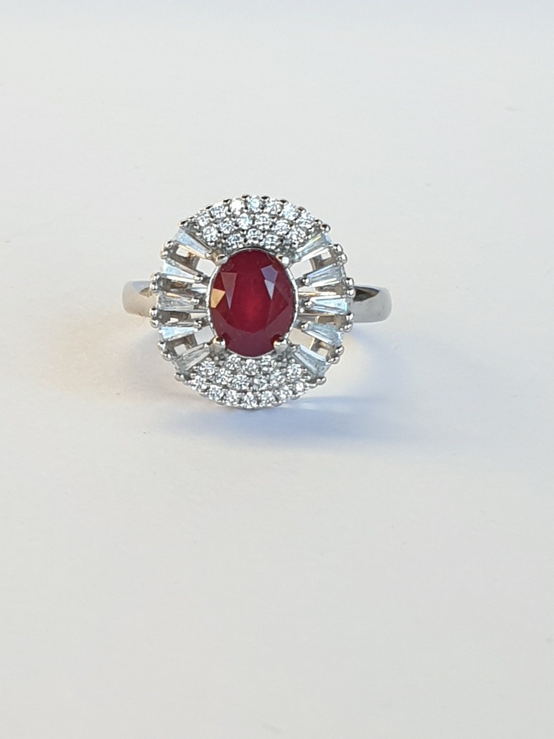 Ruby Ring. Natural Ruby Ring in Silver. Ruby Gemstone Ring. Red Ruby ...