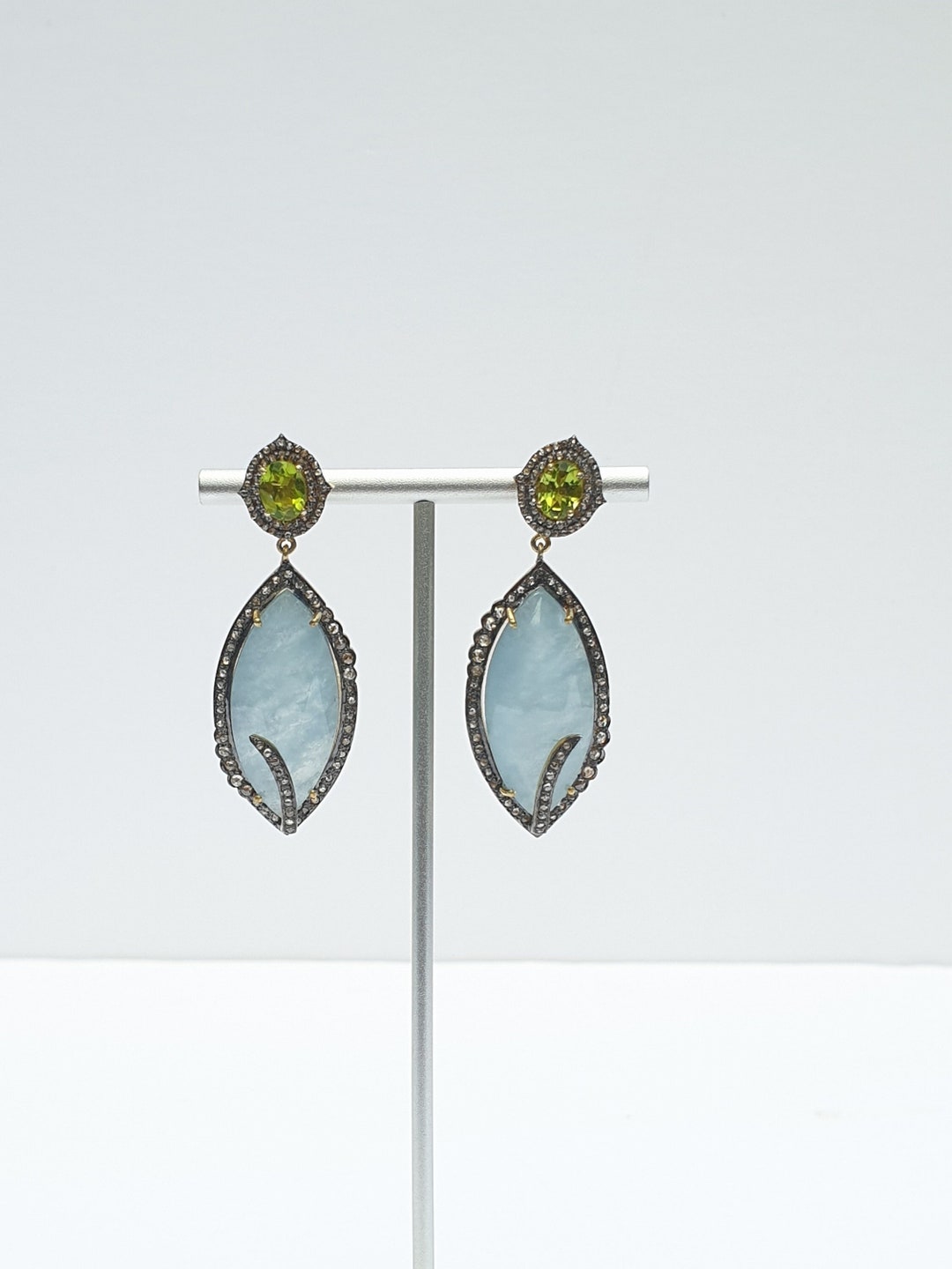 Natural Gray Jade Drop Earrings. Jade Drop Earrings, Dangle Jade ...