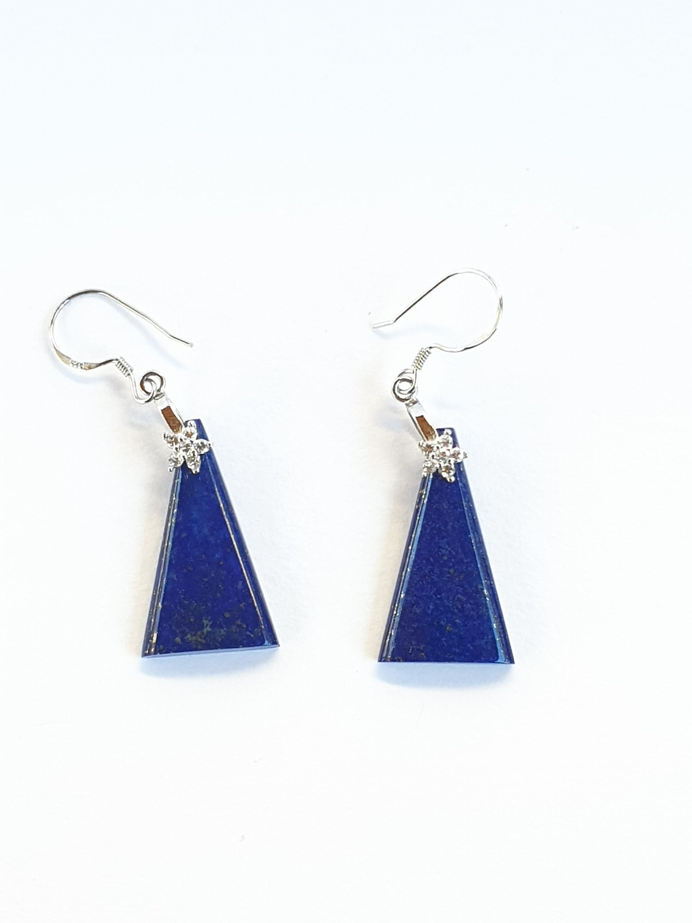 Lapis Lazuli Earrings. Lapis Drop Earrings in Silver. Lapis Dangle Earrings in Silver. Afghan ...