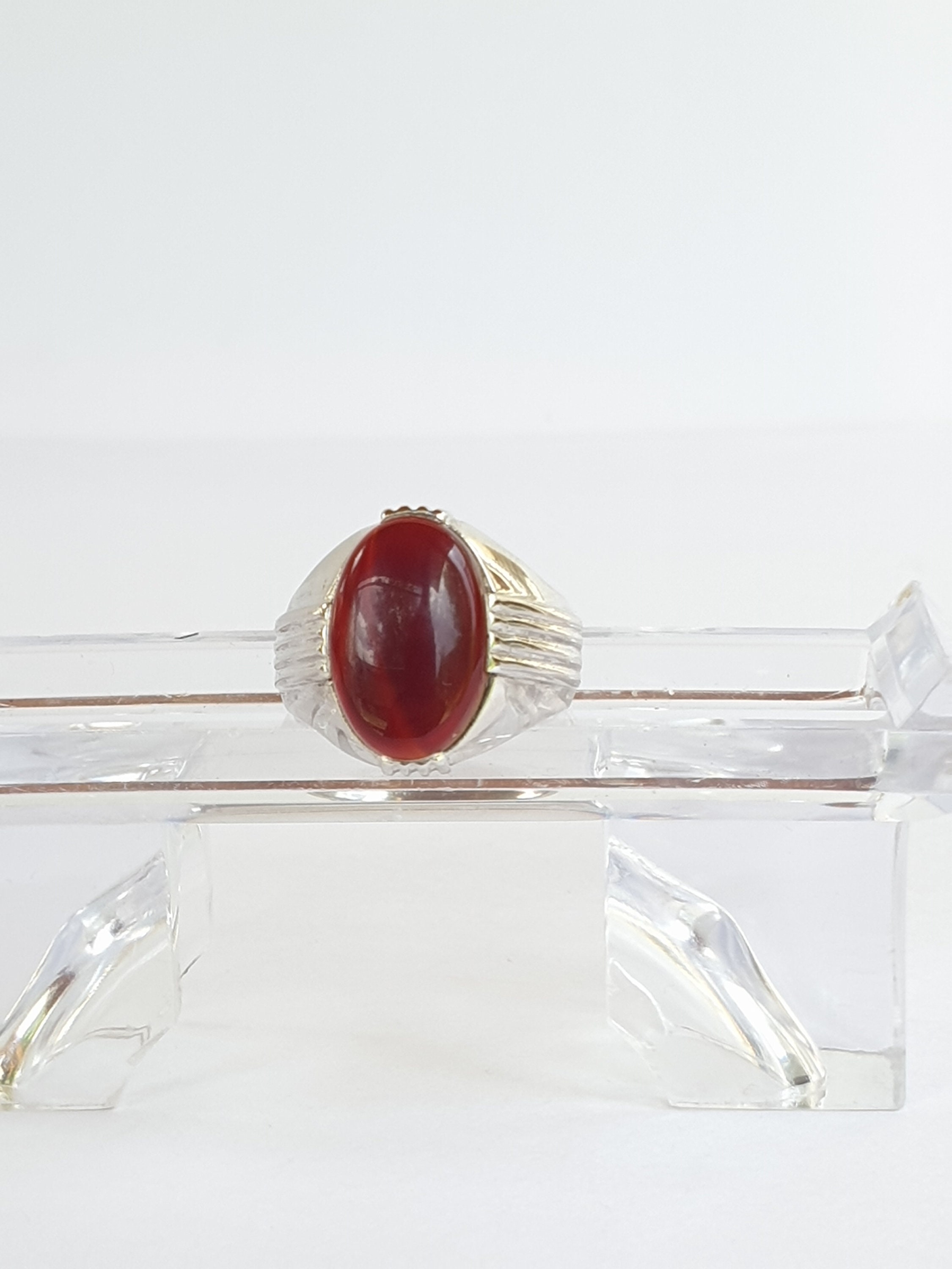 Red Agate Ring, Men Agate Ring, Man Agate Ring, Silver Ring, Statement ...