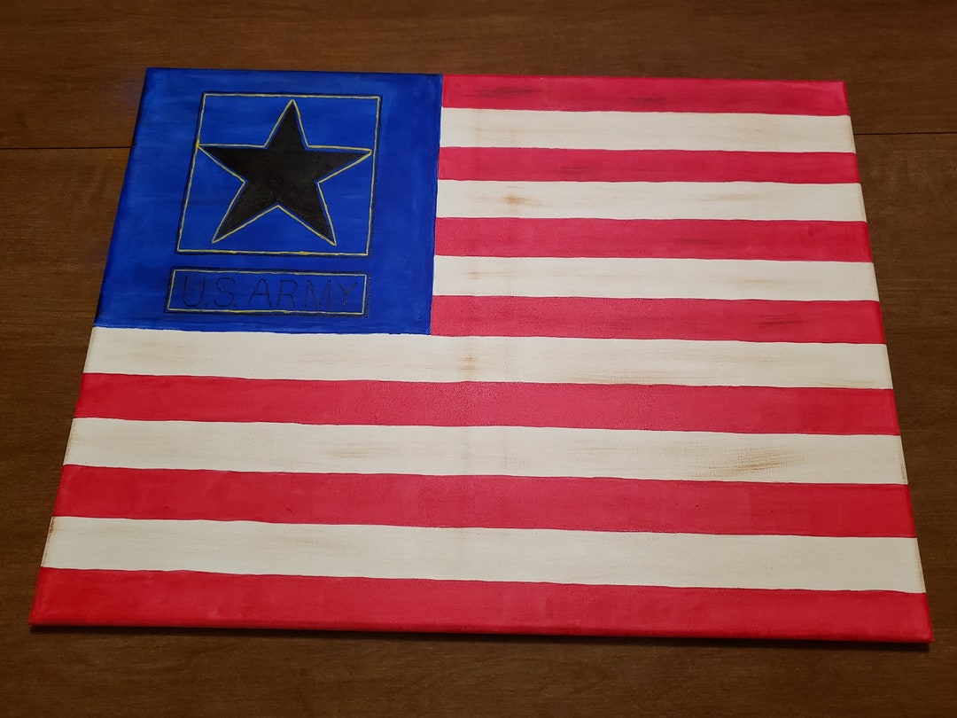 American Flag With Army Logo - Etsy