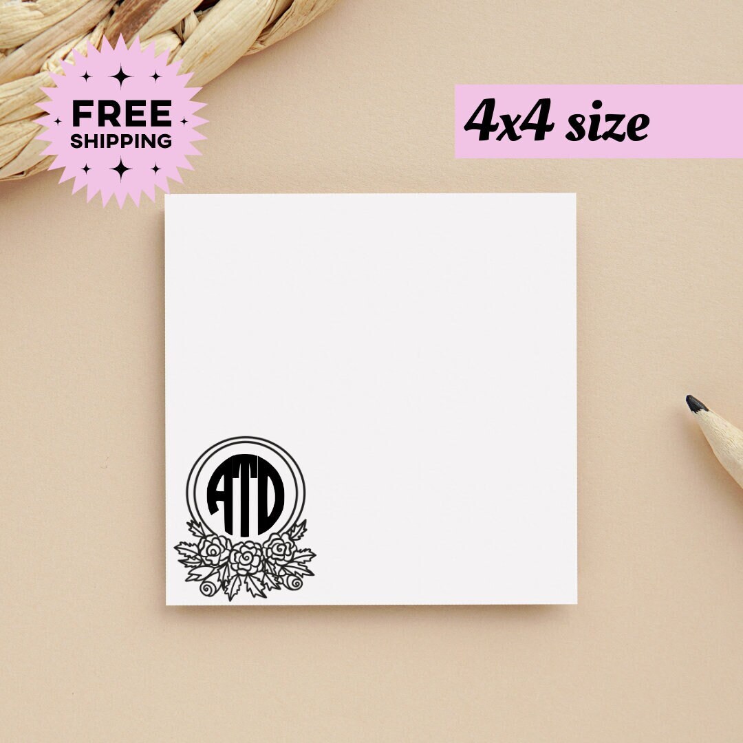 Custom Monogram Name Post-it® Notes, Custom Stationery Gifts ...