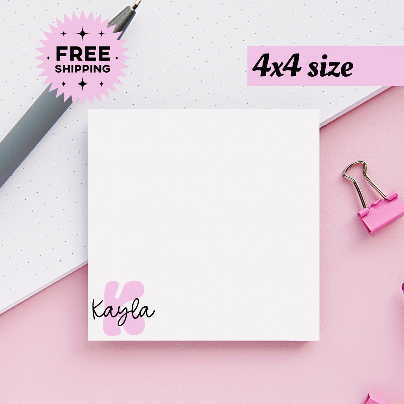 Custom Name Post-it® Notes, Personality Stationery Gift, Cute Bestie ...