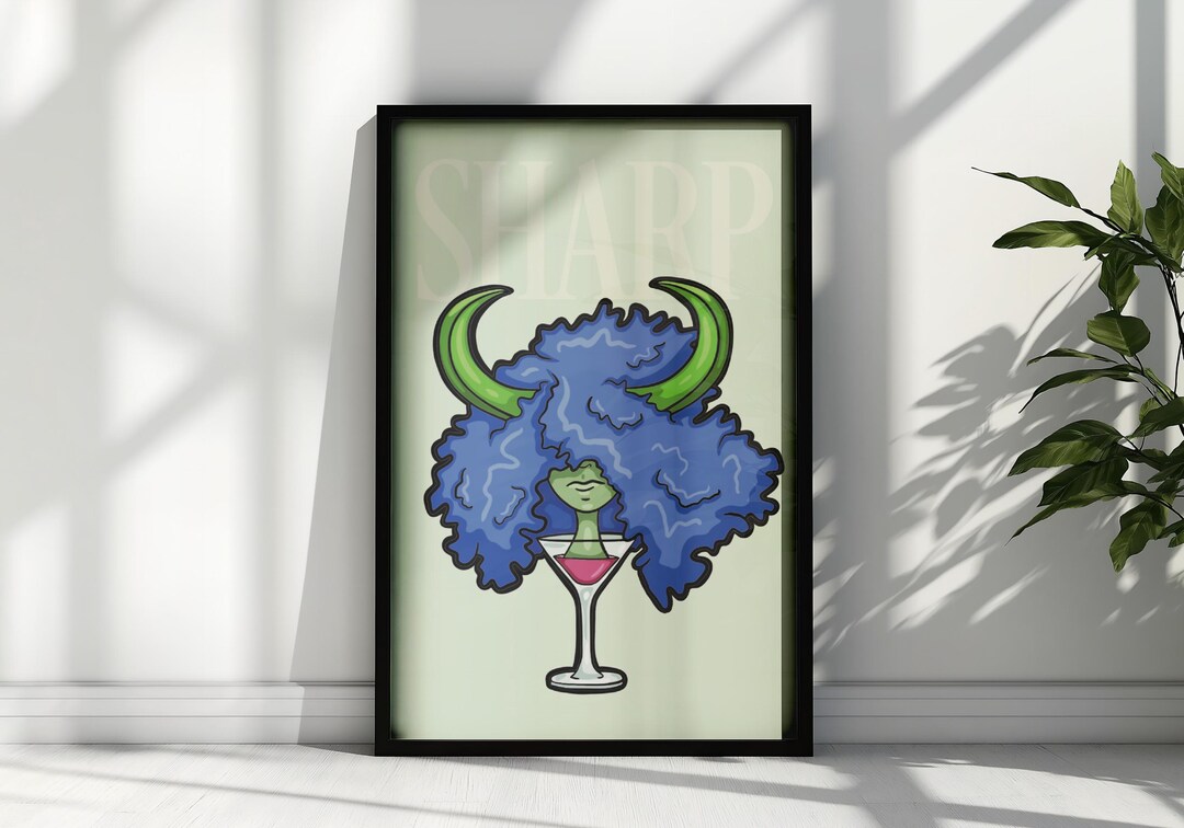 SHARP - Female in Martini Glass Digital Download Art - Etsy