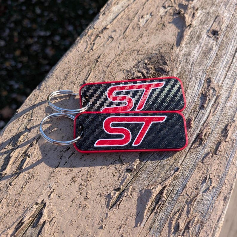 ST Keychains for Focus, Fiesta, Edge, Explorer Carbon Look (pair) - Etsy