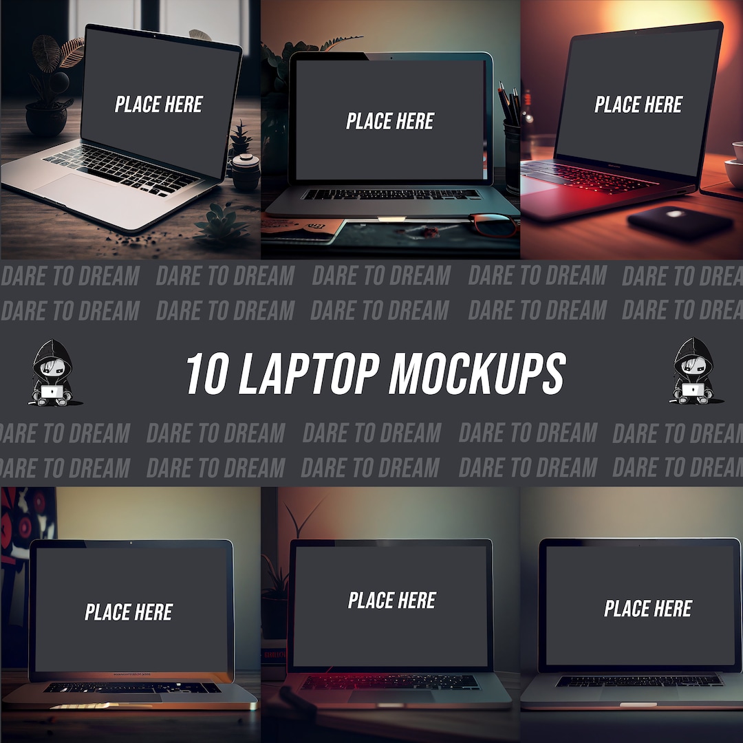 10 Laptop Screen Mockups Laptop Template Bundle Laptop Bundles Laptop ...