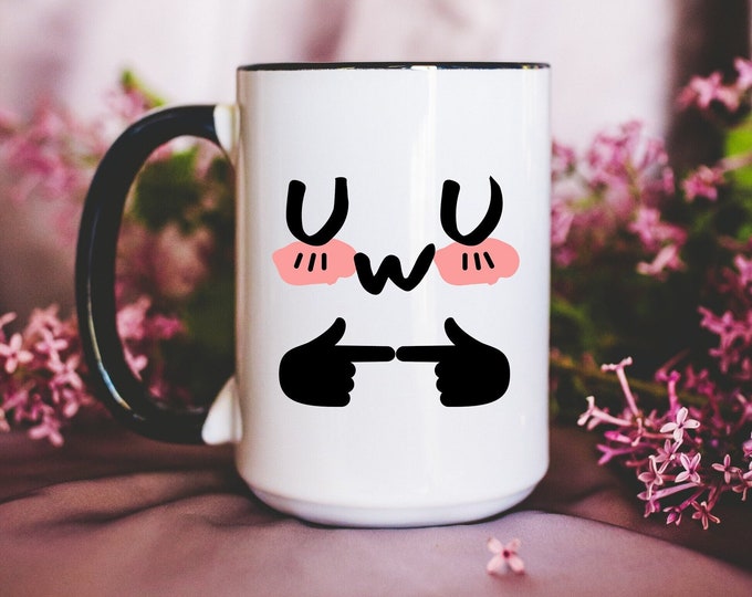 Coffee Mug Uwu Mug Anime Face Mug Anime Girl Gifts Gifts for Anime ...