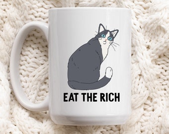 Retro 80s Eat the Rich Mug Eat the Rich Coffee Cup Socialist Mug ...