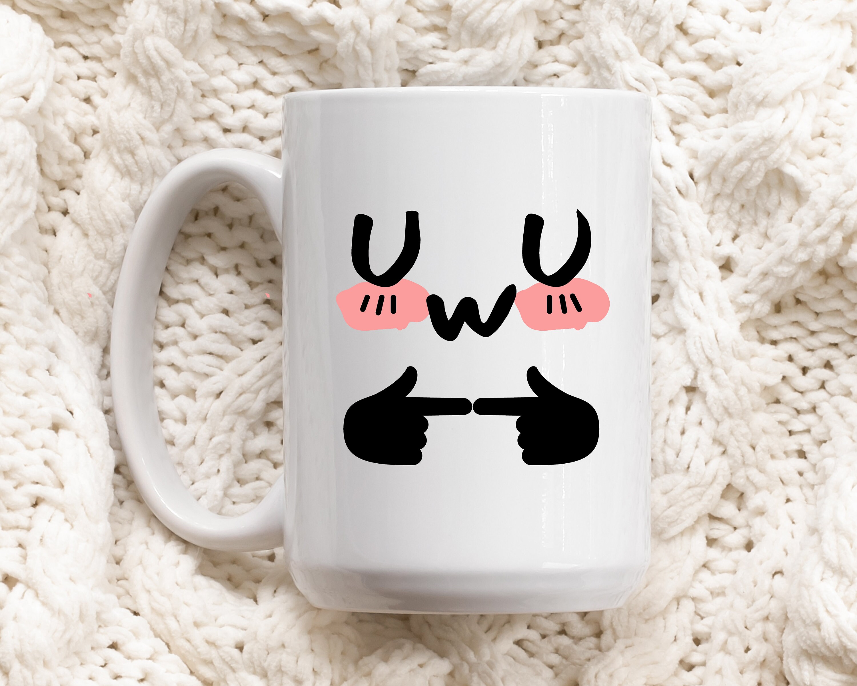 Coffee Mug Uwu Mug Anime Face Mug Anime Girl Gifts - Etsy