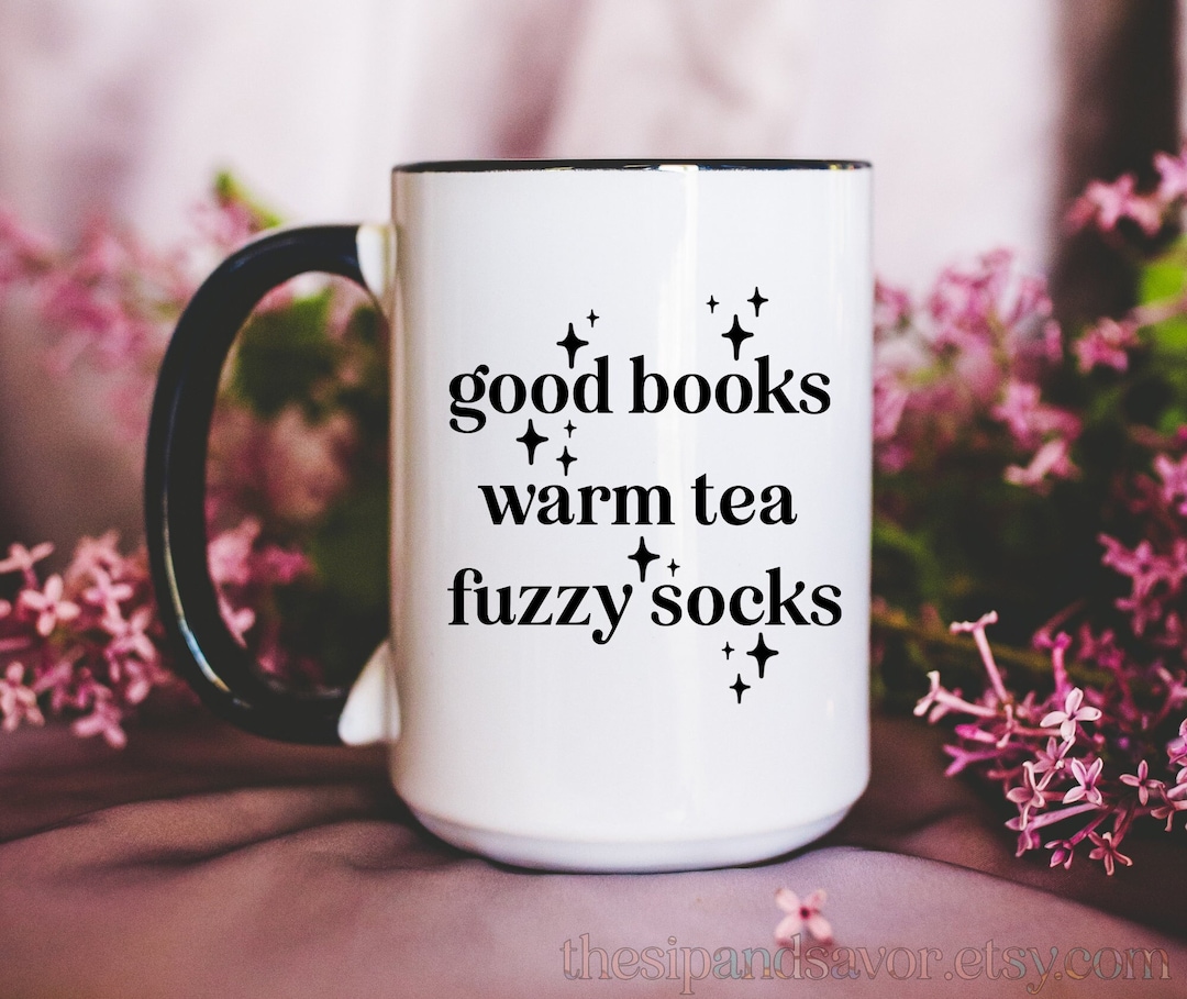 Coffee Mug Good Books Warm Tea Fuzzy Socks Mug Bookworm Gifts for Her ...