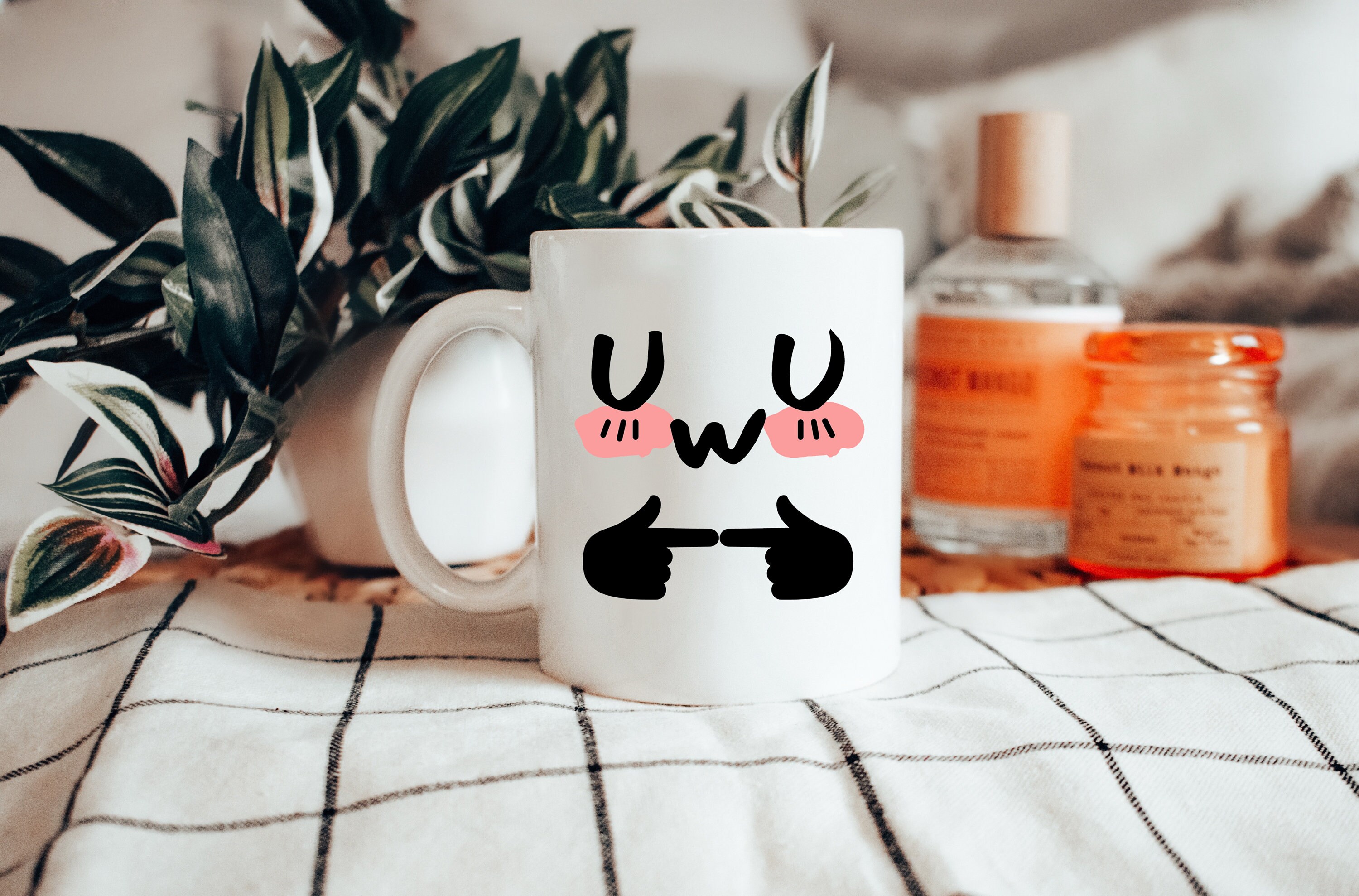 Coffee Mug Uwu Mug Anime Face Mug Anime Girl Gifts - Etsy
