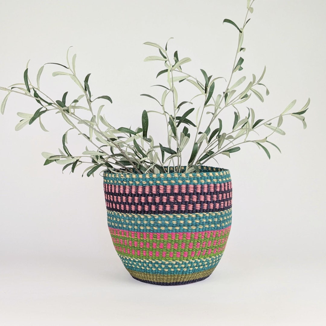 Large Woven Planter Made in Ghana Authentic Woven Decor for Large ...