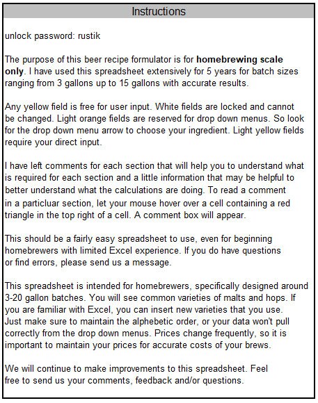 Homebrewing Recipe Formulation in Excel - Etsy