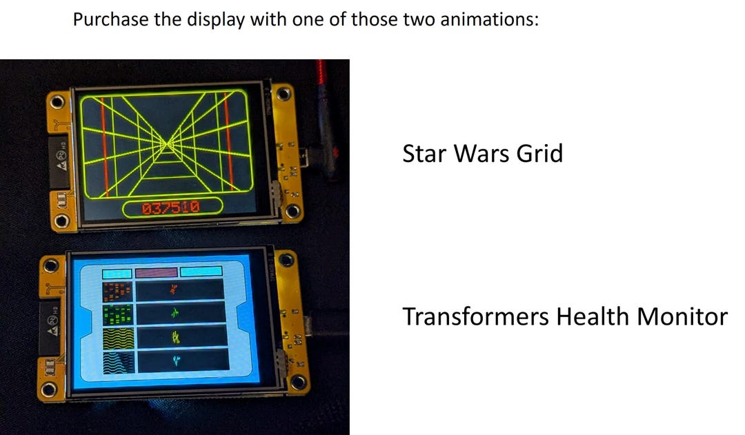 2.8" Display With Star Wars Navigation and Transformers Health Monitor ...