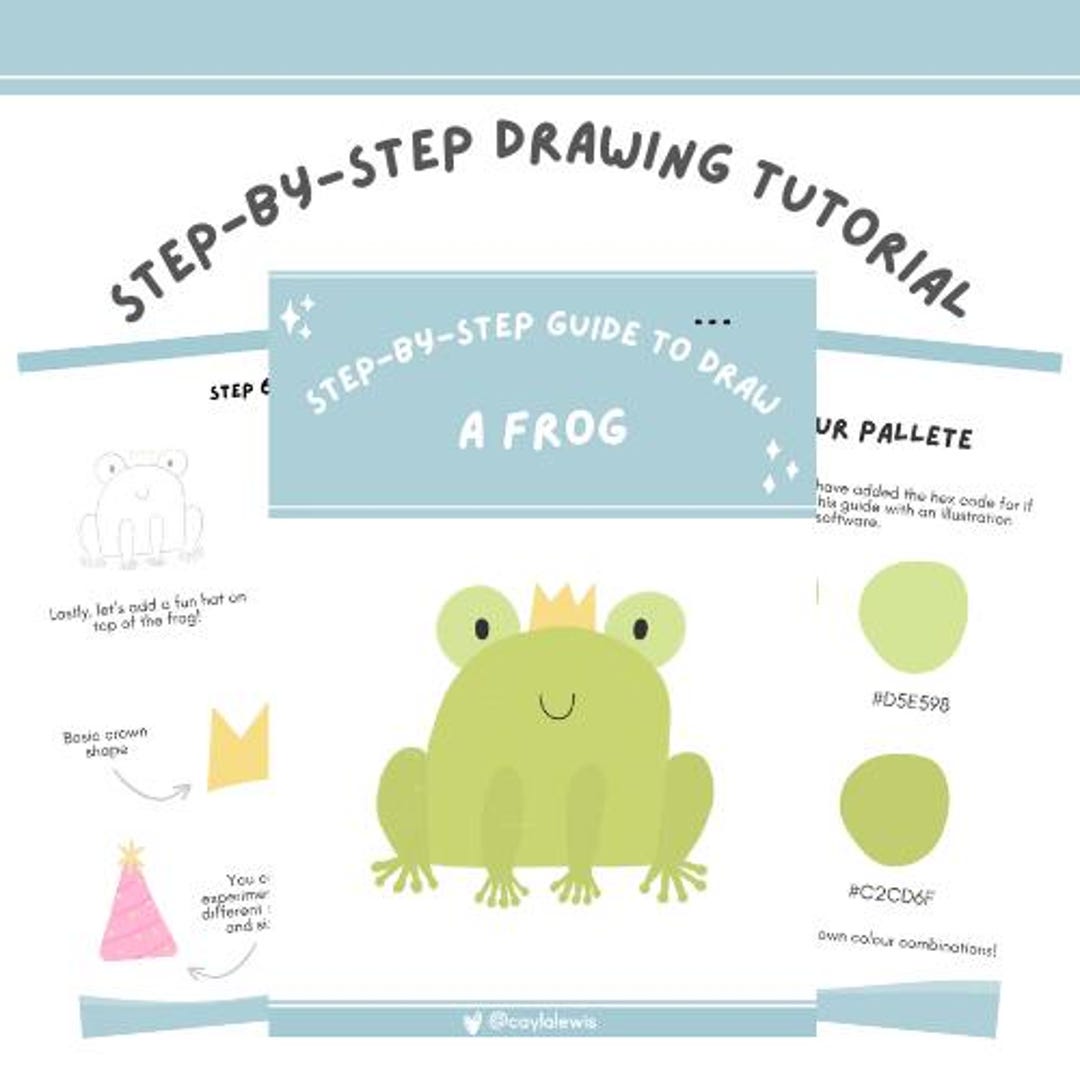 Step-by-step Guide to Draw A Frog | Digital Step-by-step Guide Beginner ...