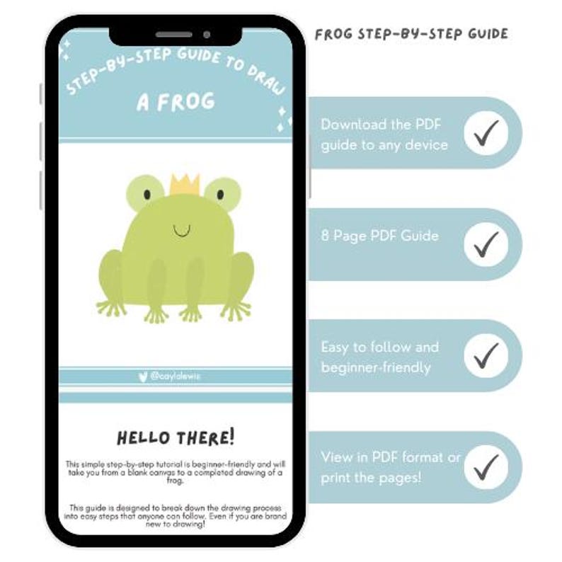 Step-by-step Guide to Draw A Frog | Digital Step-by-step Guide Beginner ...