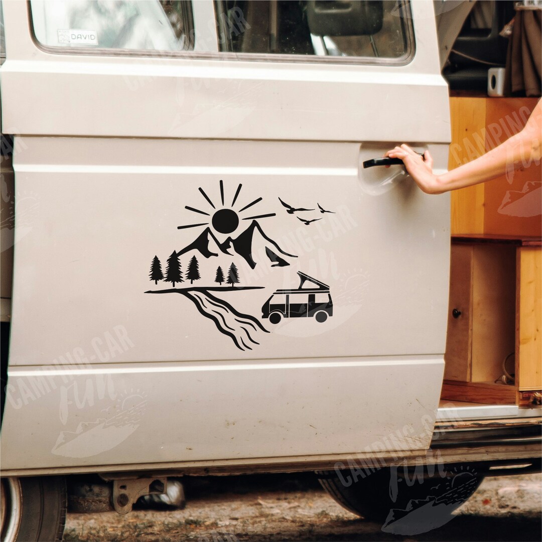 Mountain and River Nature Sticker for Van, Camper, Converted Van ...