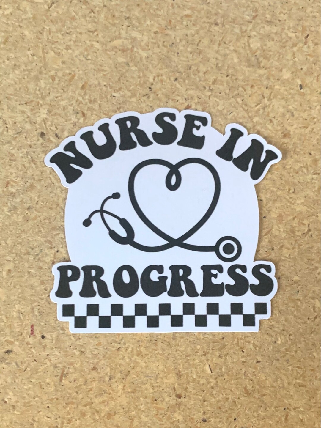 Nurse in Progress Sticker - Nursing Student Decal With Stethoscope ...