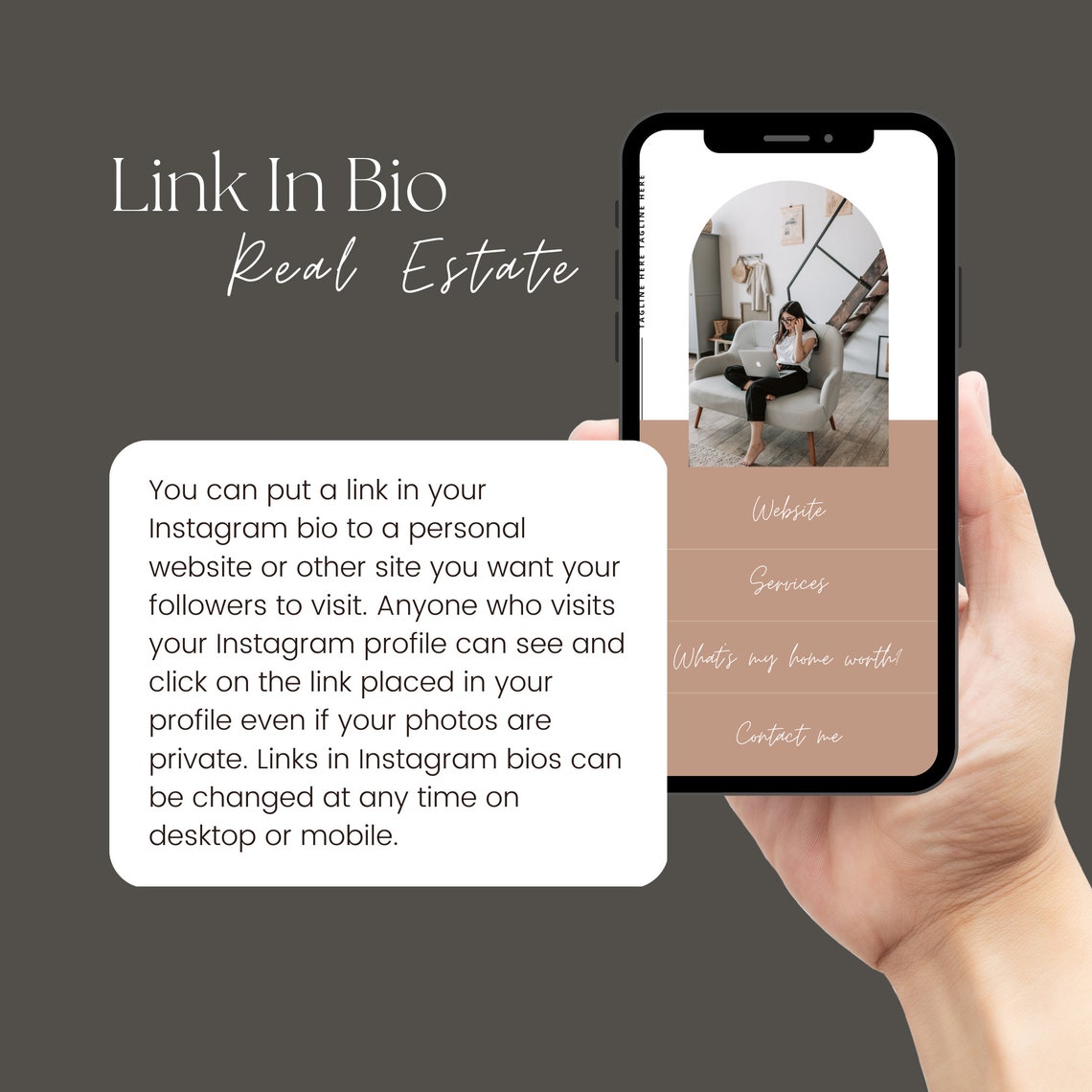 Link in Bio Instagram Template Real Estate Marketing Link Tree ...