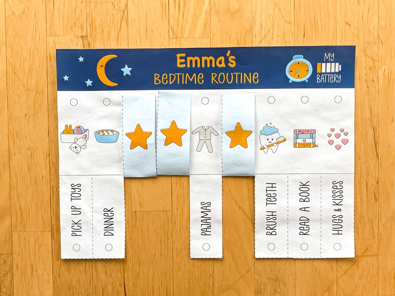 Bedtime Routine Chart for Toddler Kids Routine Chart - Etsy