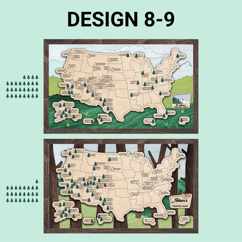 USA National Park Travel Map SVG Laser Cut File for Adventure Lover ...