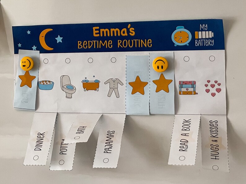Bedtime Routine Chart for Toddler Kids Routine Chart - Etsy