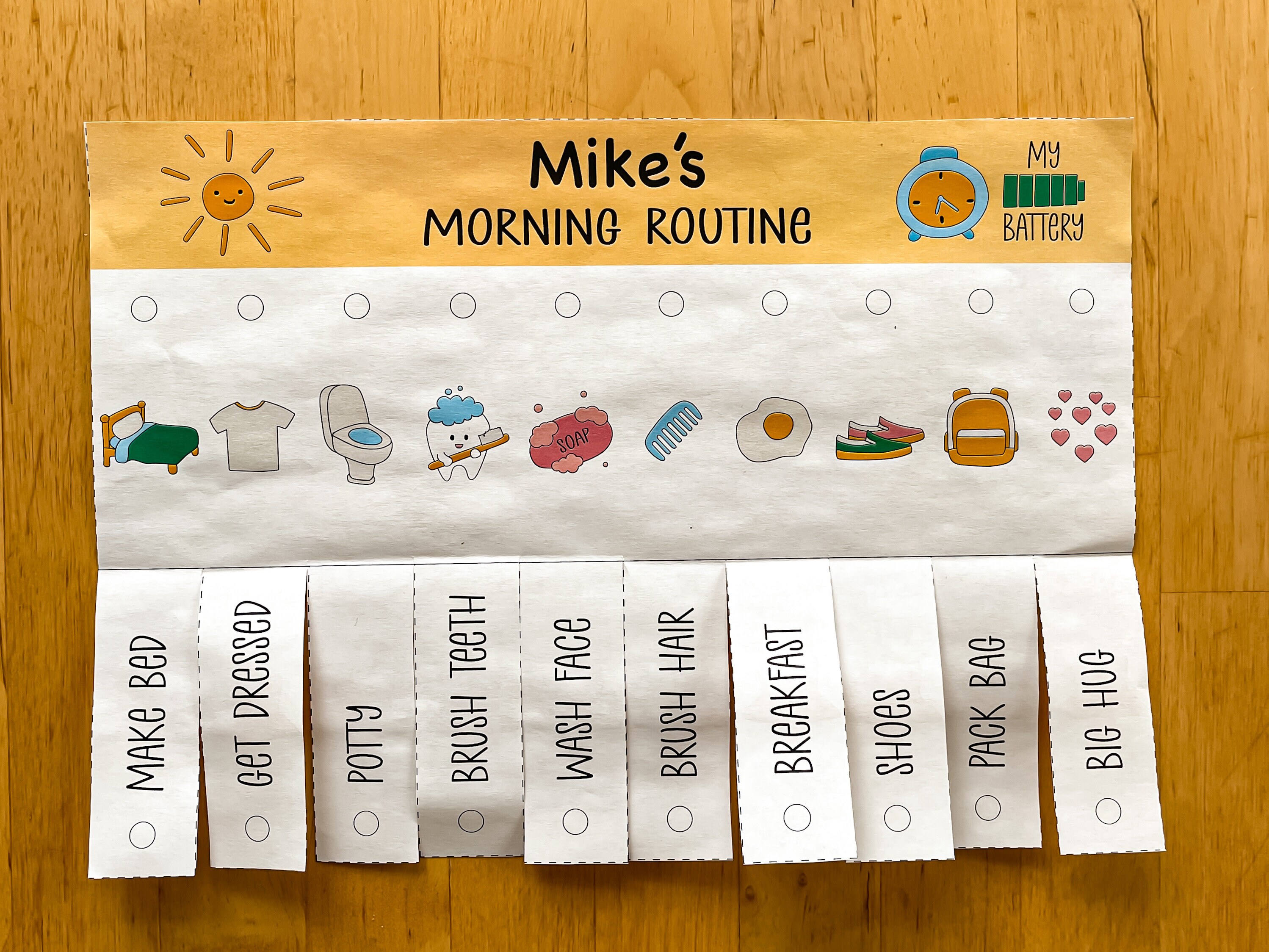 CUSTOMIZED Morning Routine Chart PDF - Chore Chart for Kids - Toddler ...