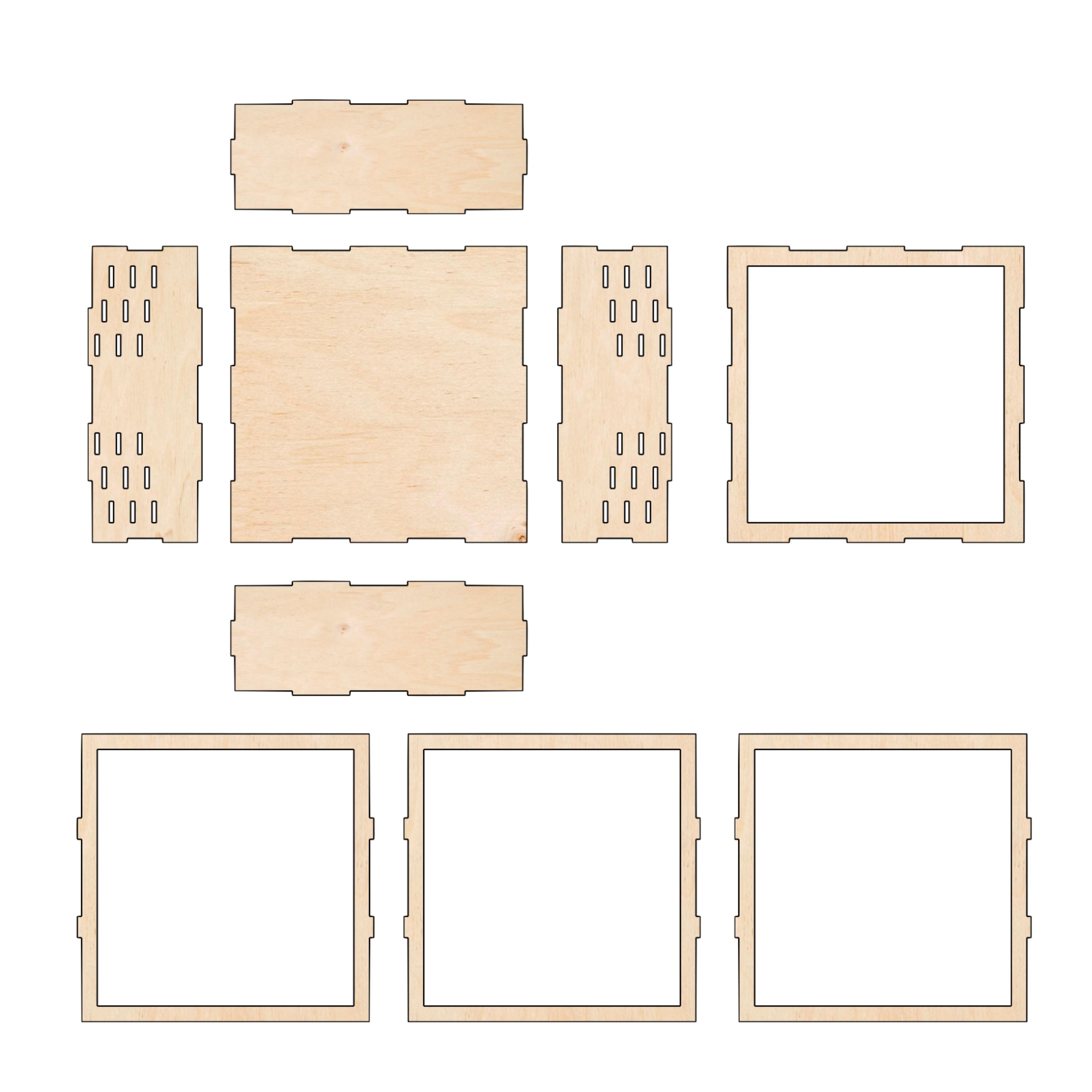 Laser Cut File of Shadow Box Frame With Spacers - 3D Light Box SVG File ...
