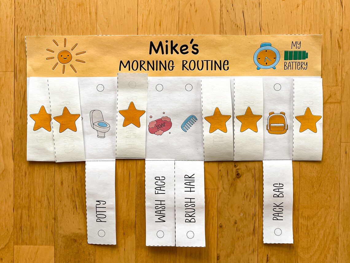 CUSTOMIZED Morning Routine Chart PDF Chore Chart for Kids Toddler ...