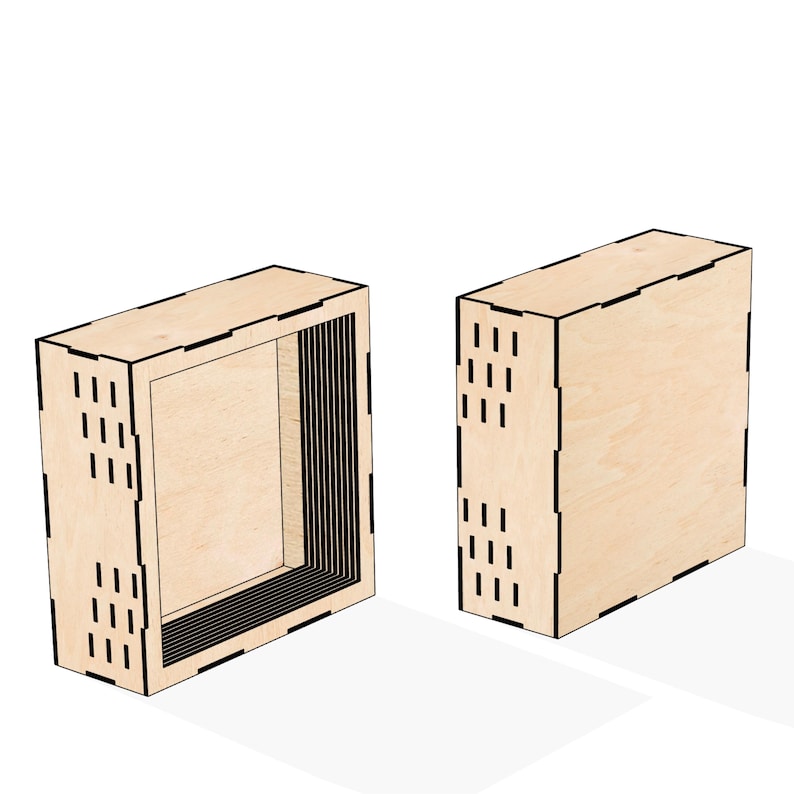 Laser Cut File of Shadow Box Frame With Spacers - 3D Light Box SVG File ...