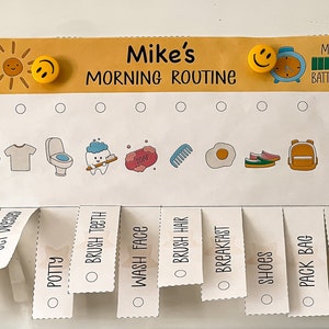 CUSTOMIZED Morning Routine Chart PDF - Chore Chart for Kids - Toddler ...